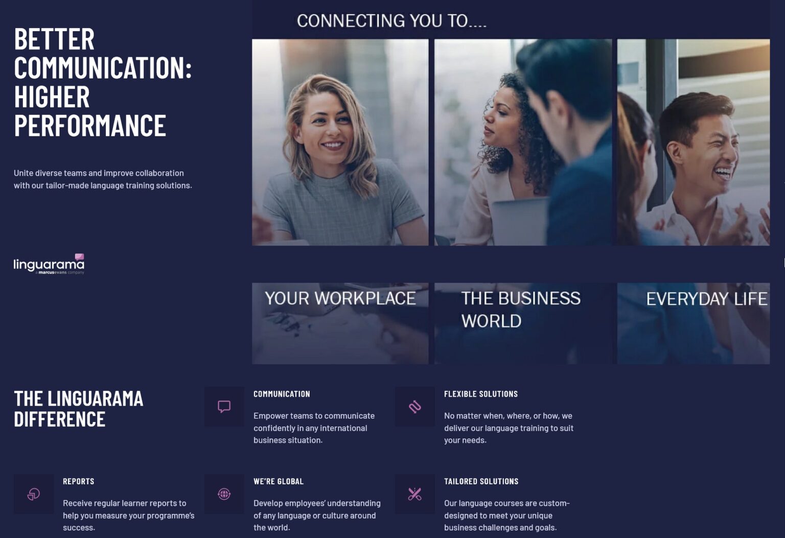 linguarama, a Marcus Evans company, language training solutions